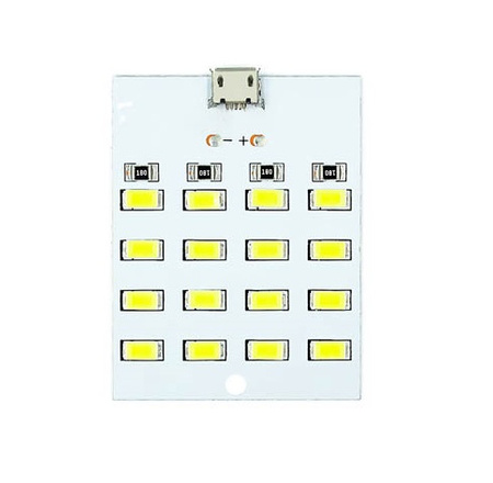LED Panel - 3W - 5V - White Light - 16 LED Module - Micro USB ...
