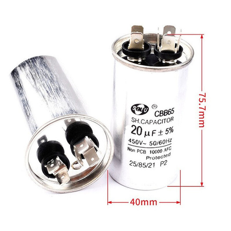 20µF 450V 1-phase Electric Motor Capacitor 20 µF | Electrics \ Electric ...