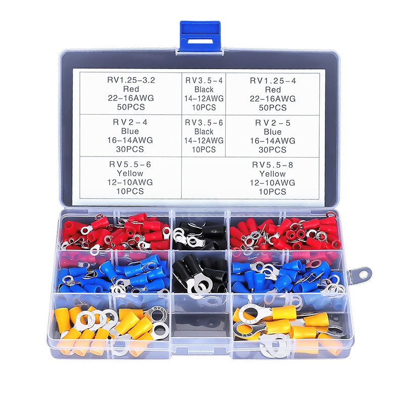 200pcs Round Crimped Terminal Connector Kit - 22-10 AWG | Electrics ...