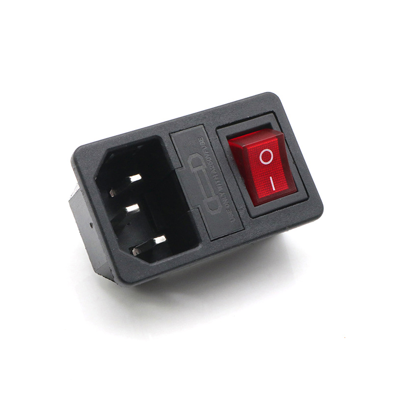 IEC C14 250V AC Male Mains Power Socket - with Switch and Fuse - AC-01 ...