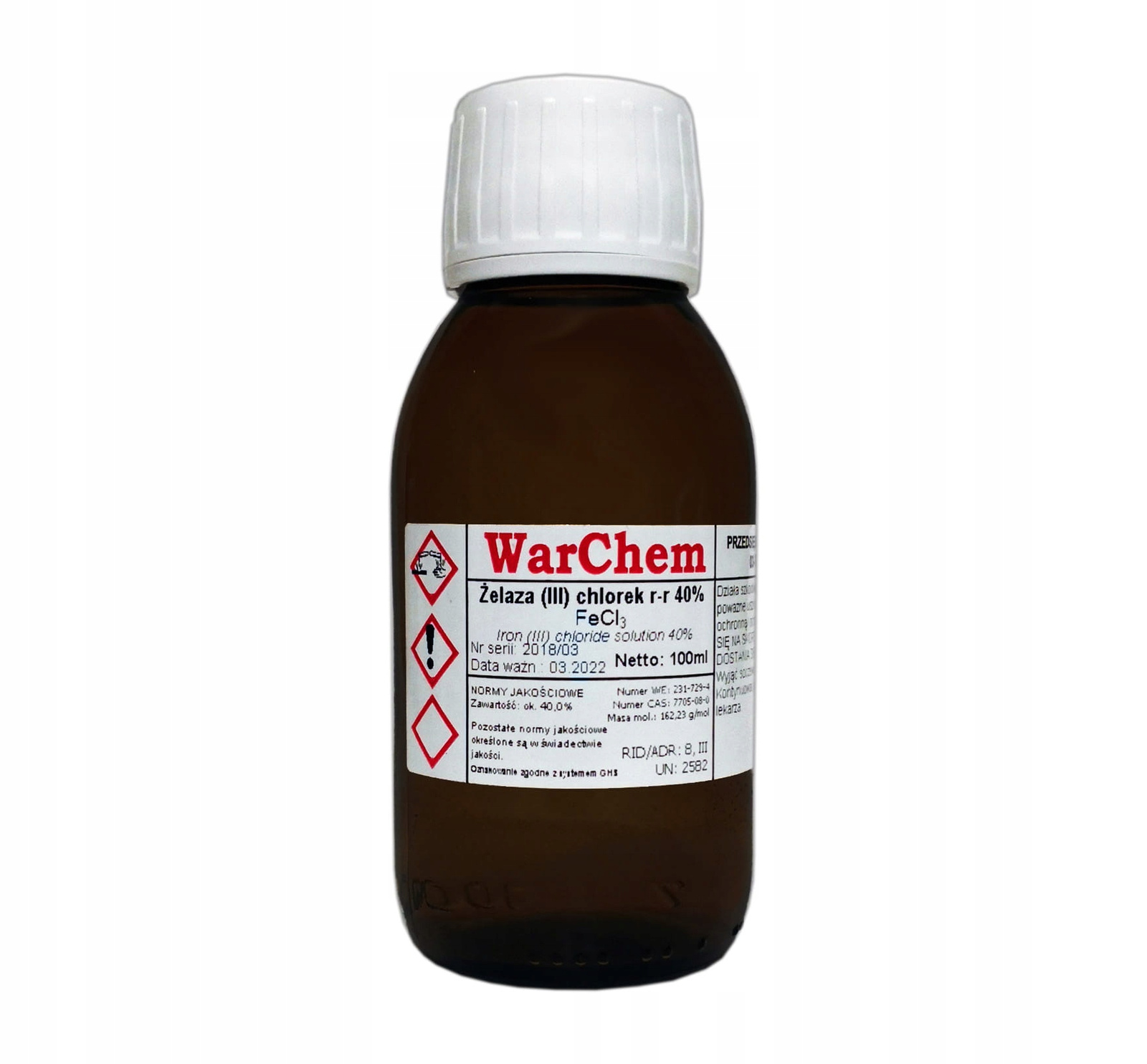 Iron (III) Chloride Solution 40% - FeCl3 - 100 ml 100 ml Plastic Bottle ...