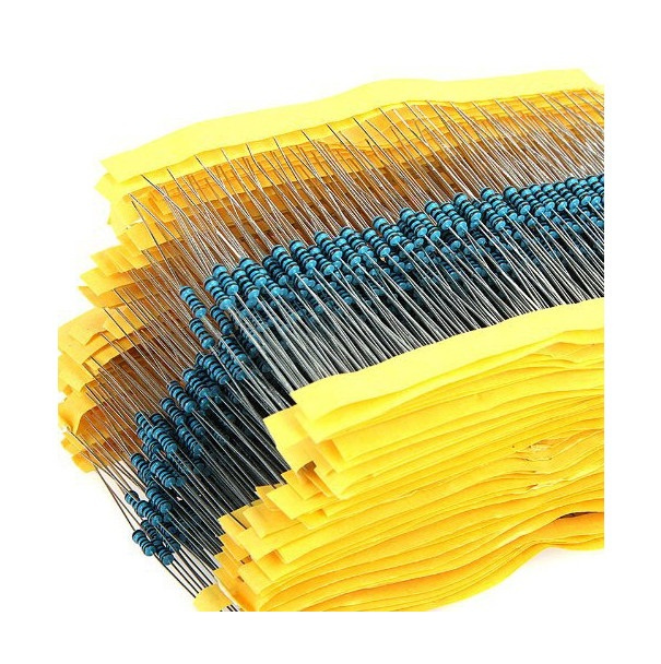 600pcs Set of 0.25W THT Carbon Resistors 1% 10 Ohm - 1 MOhm - 30 Values ...