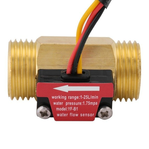 Liquid Flow Sensor - Brass - 1-25L / min - 1/2'' - Flow Meter YF-B1 ...