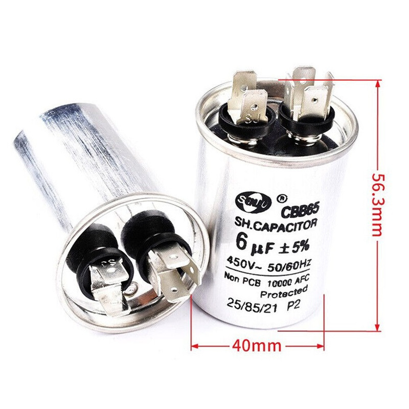 6µF 450V 1-phase Electric Motor Capacitor 6 µF | Electrics \ Electric Motors & Accessories \ AC ...